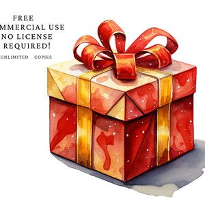 Christmas Gift Clipart. Present Clipart. Christmas Clipart. Red Gold ...