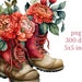 Floral Boots Clipart. Spring Garden Clipart Png. Digital - Etsy