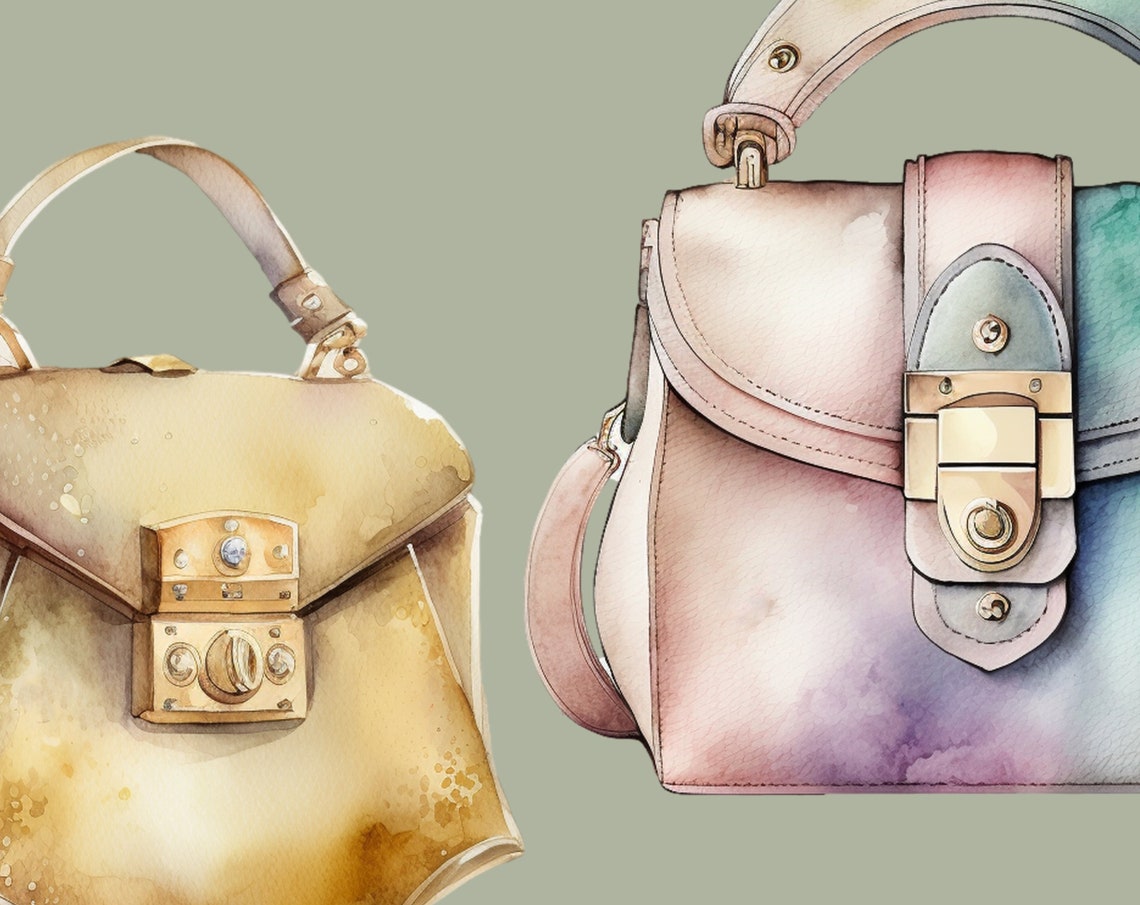 Handbag Clipart Bag Purse Clip Art Fashion Clipart Girl - Etsy