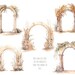 Watercolor Boho Floral Arches Clipart, Wedding Clipart, Love, Wedding ...