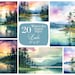 Watercolor Lake Digital Paper, Landscape Scrapbook Paper (digital ...