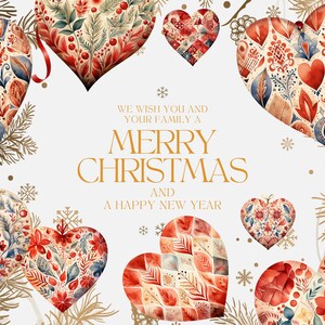 Christmas Heart Clipart. Winter Clipart, Love Clip Art, Wedding PNG ...