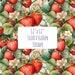 Strawberry Digital Paper, Berries, Seamless Pattern, Summer Pattern ...