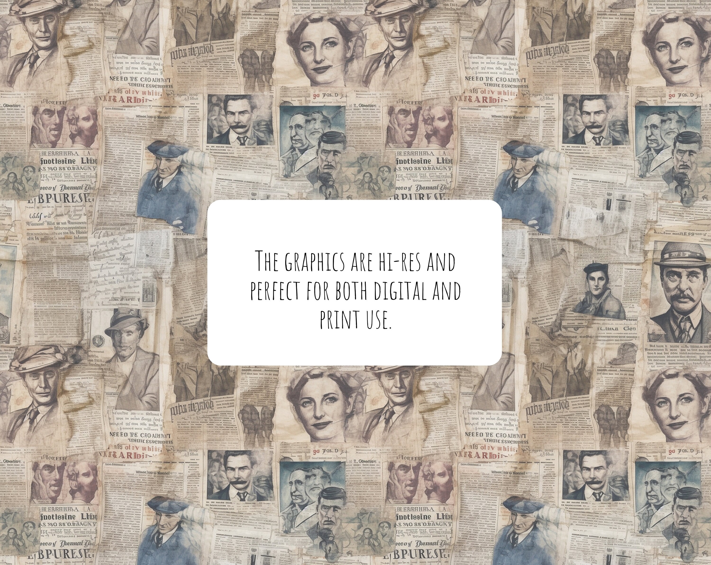 Old Newspaper Digital Paper Seamless Pattern. Vintage - Etsy