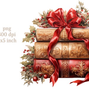 Winter Book Clipart, Books Bundle, Reading Clipart, Library, Old Books ...