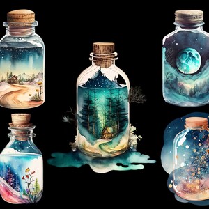 Bottles Clipart, Bottled Stars Clipart. Potion Clipart. Magic Vial ...