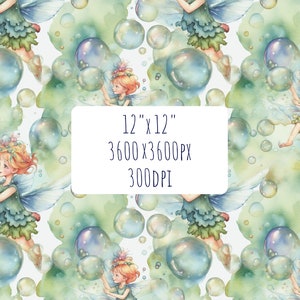 Fairy Digital Paper, Seamless Pattern, Flower Pattern. Bubble Clipart ...