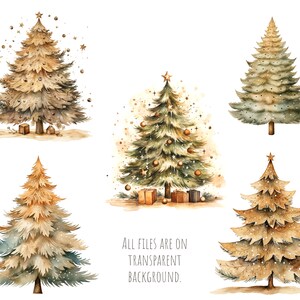 Boho Christmas Tree Clipart. Christmas Decoration Clipart. Christmas ...