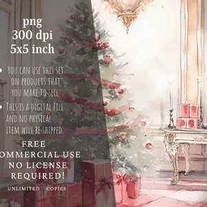 Christmas Digital Paper, Cozy Winter Night Pattern. Watercolor Digital ...