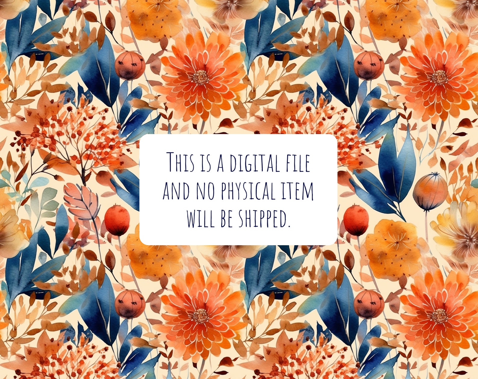 Fall Flowers Digital Paper, Seamless Pattern, Autumn. Floral Clipart ...