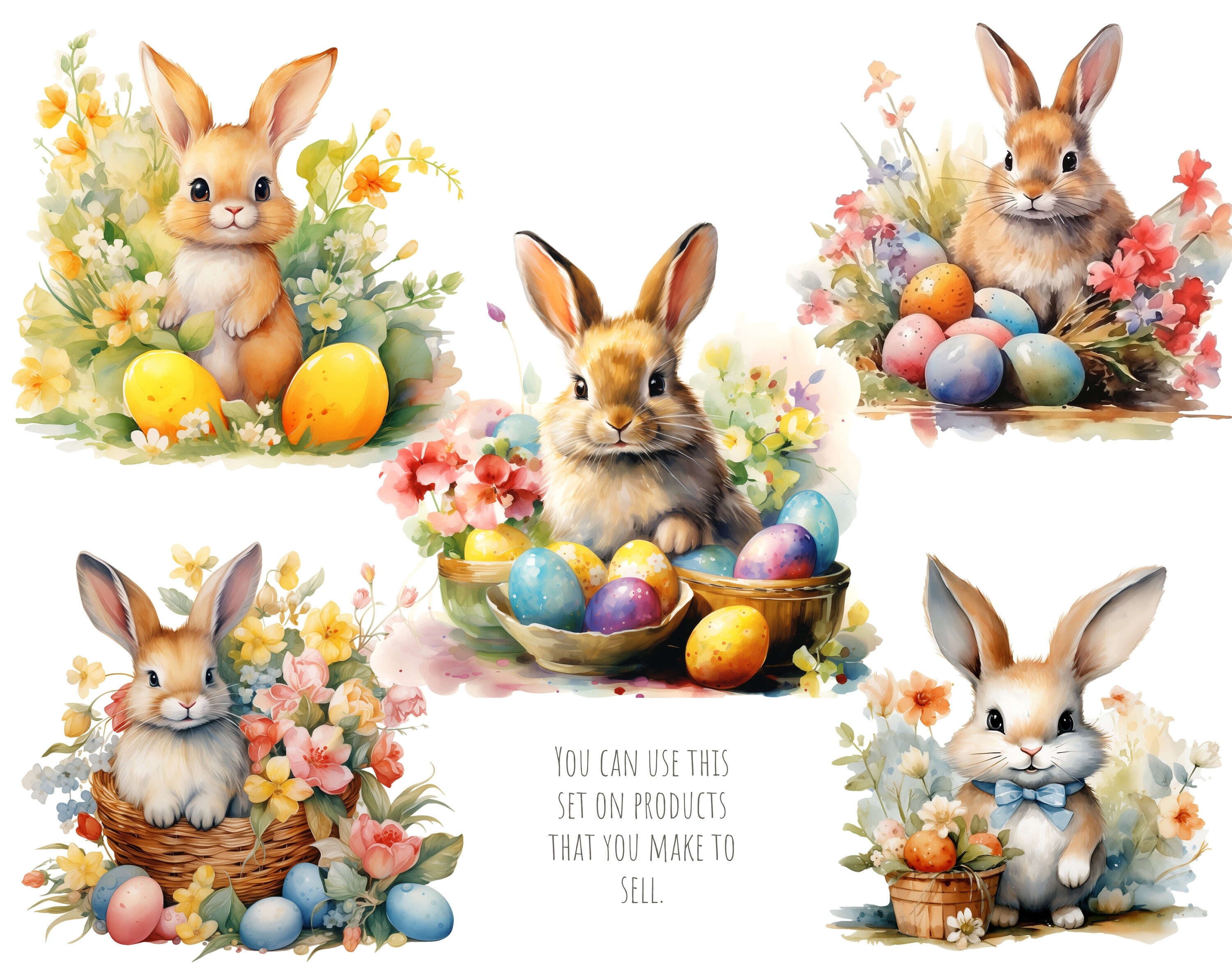 Easter Clipart, Easter Bunny Clipart, Spring Clipart, Boho Easter, Junk ...