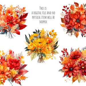 Autumn Bouquets Clipart. Floral Clipart, Wreath Clip Art, Fall Boho ...