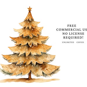 Boho Christmas Tree Clipart. Christmas Decoration Clipart. Christmas ...