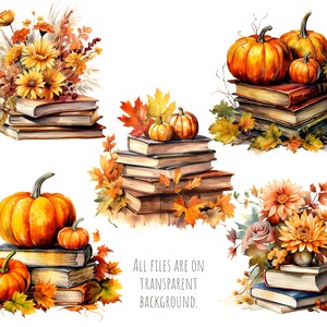 Autumn Book Clipart Books Bundle Reading Clipart Library - Etsy