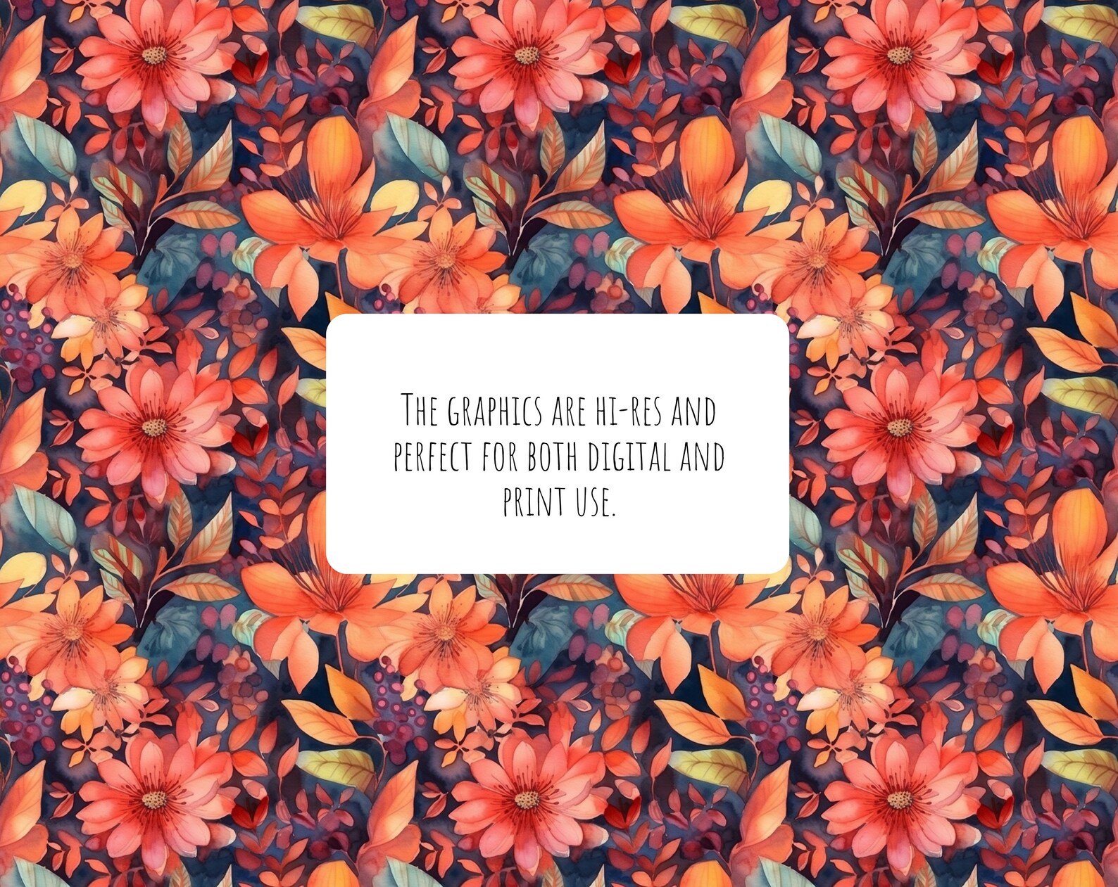 Fall Flowers Digital Paper, Seamless Pattern, Autumn. Floral Clipart ...