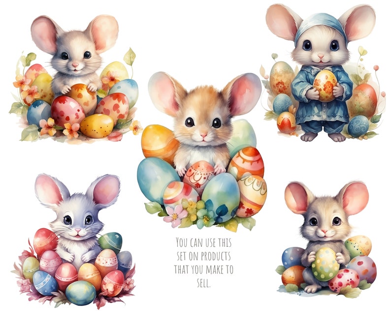 Easter Clipart, Easter Mouse Clipart, Spring Clipart, Boho Easter, Junk ...