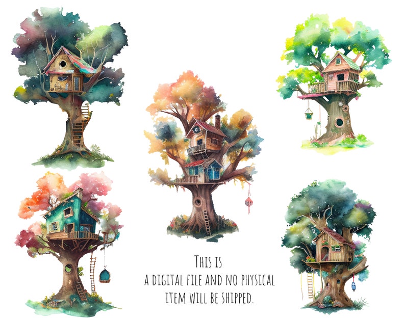 Treehouse Clipart Tree House Clip Art Png. Digital - Etsy
