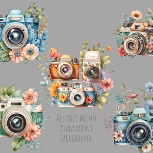 Watercolor Retro Cameras Clipart. Vintage Clipart, Retro Clip Art, Boho ...