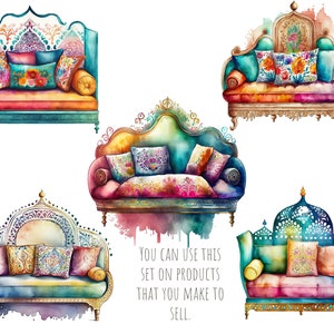 Oriental Sofa Clipart, Oriental Interior, Arabic, Divan. Vintage ...