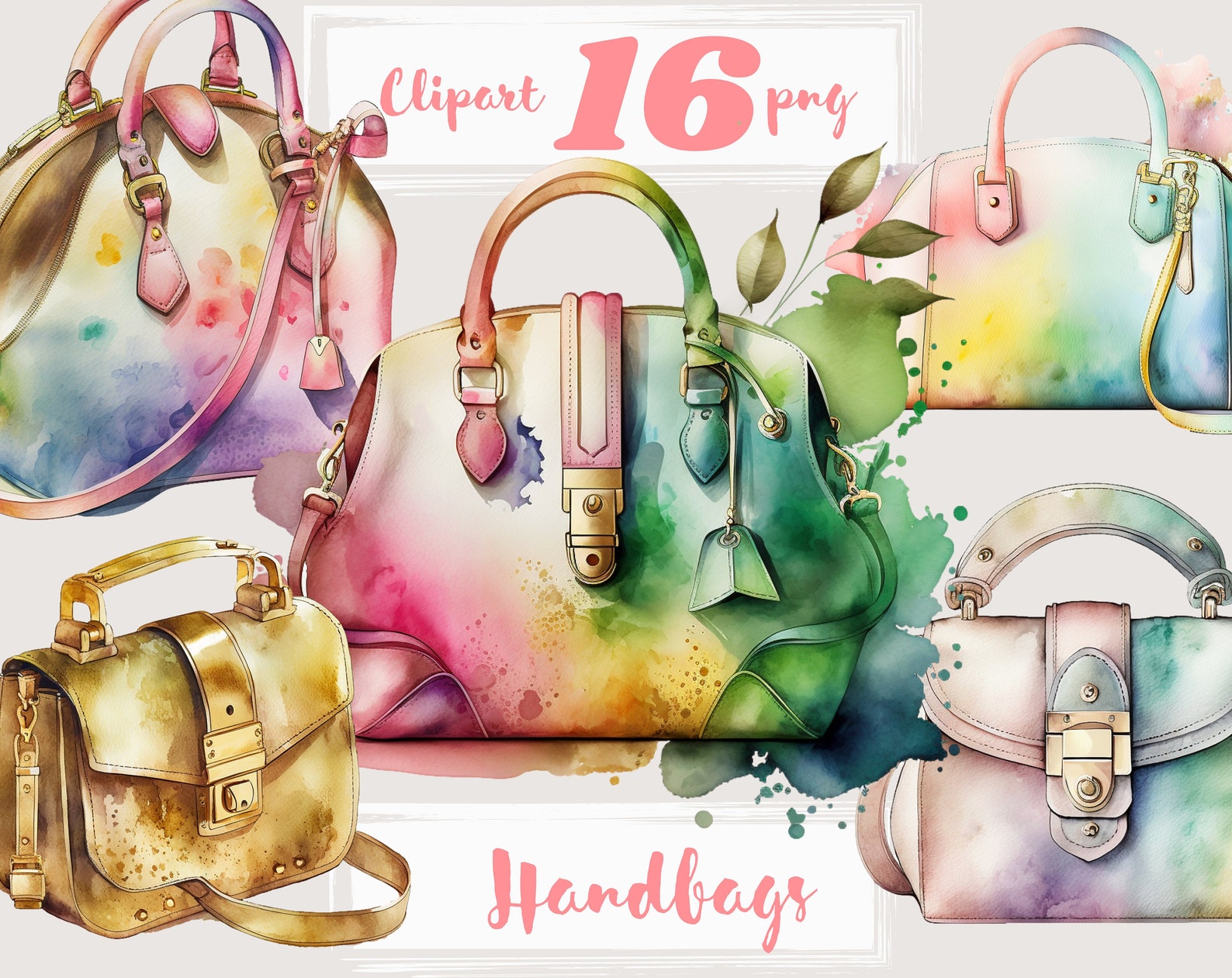 Handbag Clipart Bag Purse Clip Art Fashion Clipart Girl - Etsy