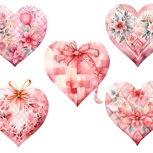 Pink Heart Clipart. Valentines Clipart, Love Clip Art, Wedding PNG ...