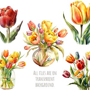 Tulip Clipart. Spring Clipart. Floral Clipart, Field, Garden, Blooming ...