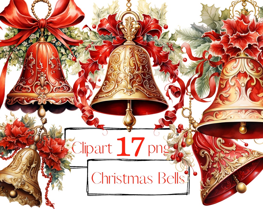 Red Christmas Bell Clipart. Ornamental Clipart. Christmas Clipart ...