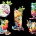 Spring Cocktails Clipart, Png Bundle, Png. Digital Watercolor. Free ...