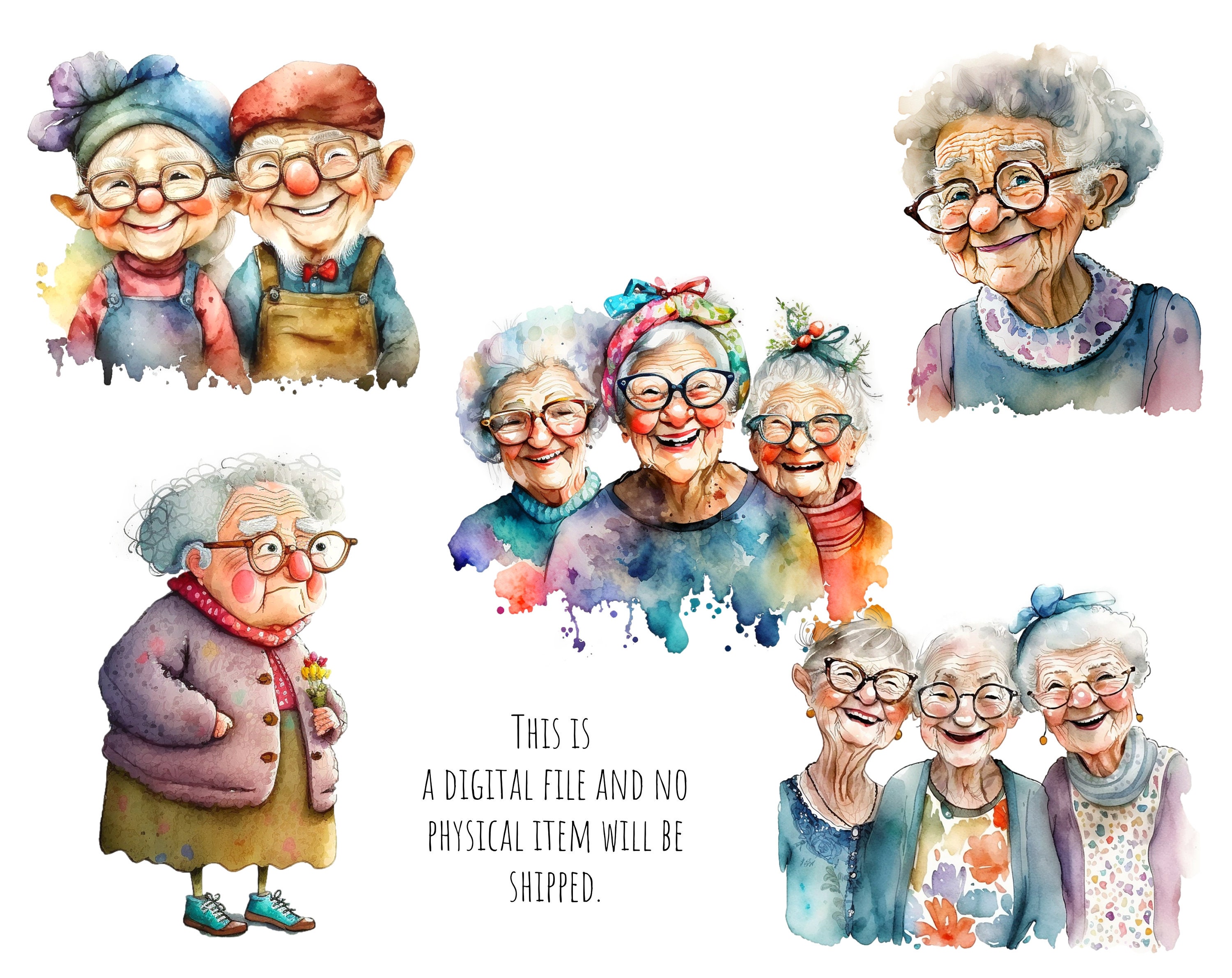 Elderly Clipart Love Clipart Aged Clipart Old-aged - Etsy Australia