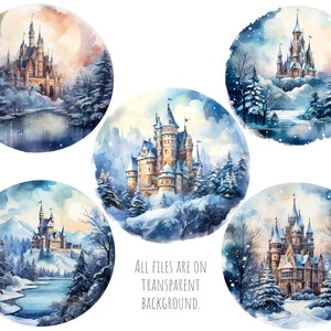 Winter Castle Clipart, Png. Palace. Christmas Clipart. Digital ...