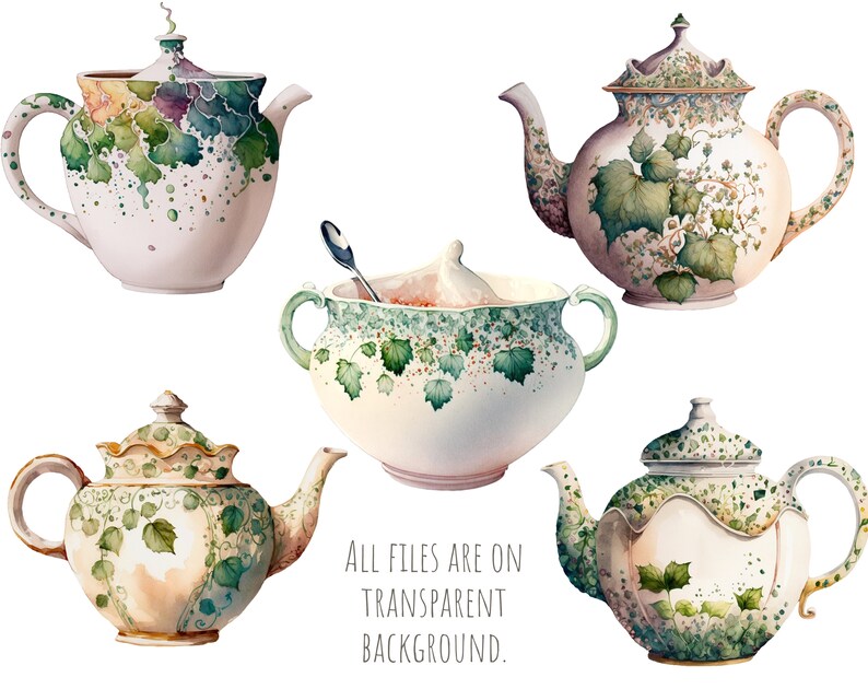 Spring Tea Time Clipart Tea Set Clip Art Vintage Teacup - Etsy