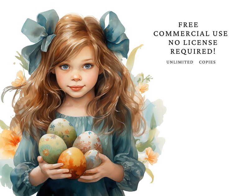 Easter Clipart, Easter Girl Clipart, Spring Clipart, Boho Easter, Junk ...