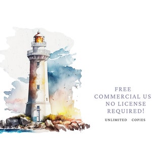 Lighthouse Clipart. Sea Clipart, Nautical Clip Art, PNG. Beach, Summer ...