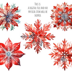 Red Snowflakes Clipart, Snow Clipart, Winter Clipart, Christmas ...