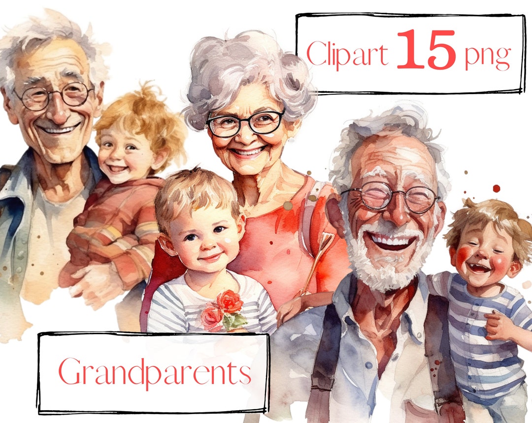 Grandparents Clipart, Elderly Clipart, Love, Aged Clipart, Old-aged ...