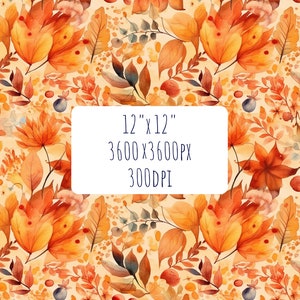 Fall Flowers Digital Paper, Seamless Pattern, Autumn. Floral Clipart ...