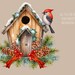 Birdhouse Clipart, Winter Birds Clipart, Christmas Clipart, Winter ...