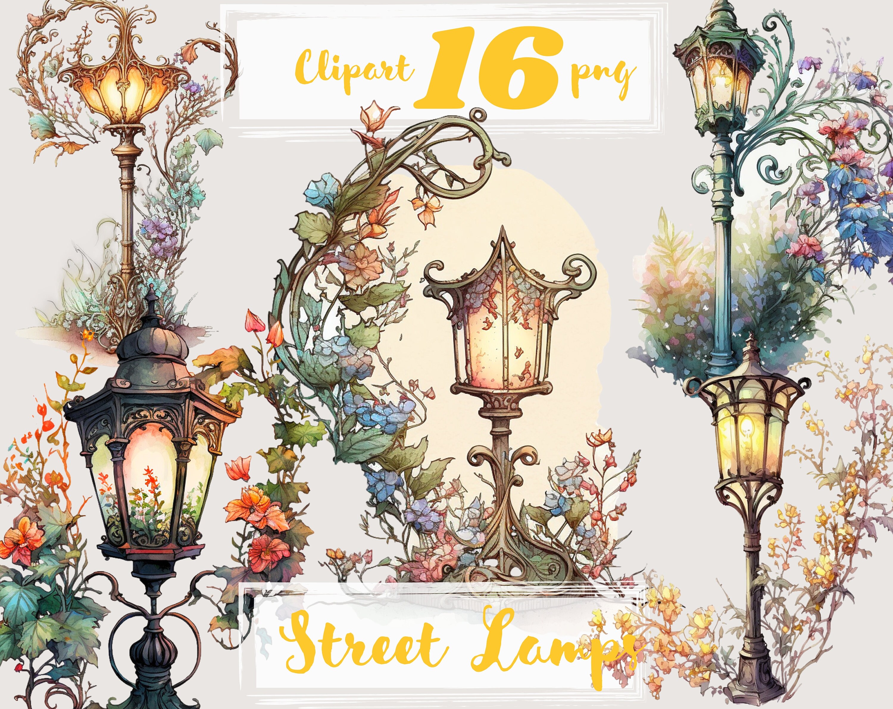 Victorian Lamp Post Clip Art