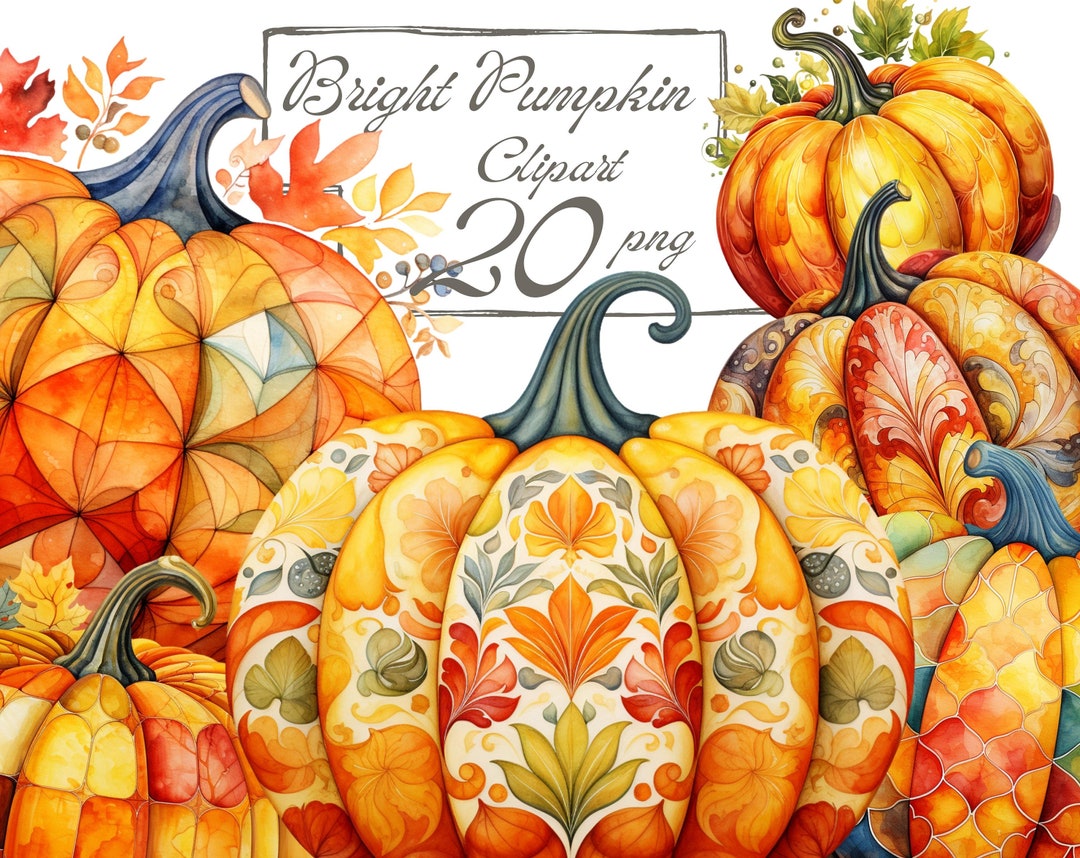 Orange Pumpkin Clipart, Garden, Fall Clipart, Autumn, Png. Digital ...