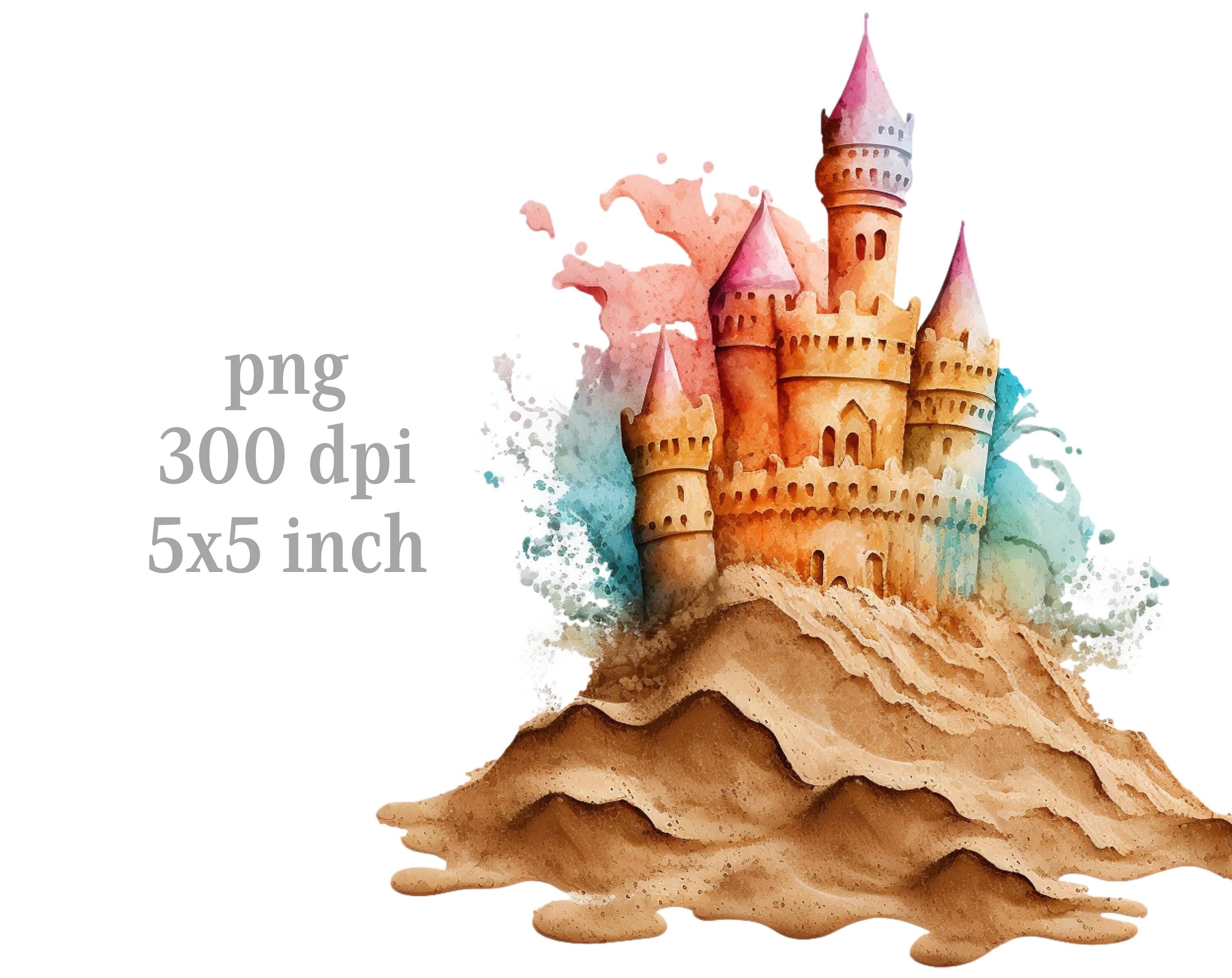 Sand Castle Clipart. Beach Clip Art. Vacation Clipart. Sea - Etsy Australia