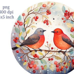 Winter Birds Clipart, Christmas Clipart, Winter Clipart, Bird Clipart ...