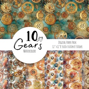 Steampunk Digital Paper, Seamless Pattern, Gears Pattern. Vintage ...