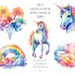 Rainbow Unicorn Clipart. Nursery Clipart. Magic Clipart Kid - Etsy