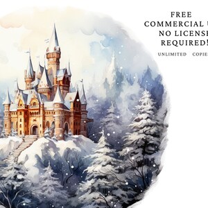 Winter Castle Clipart, Png. Palace. Christmas Clipart. Digital ...