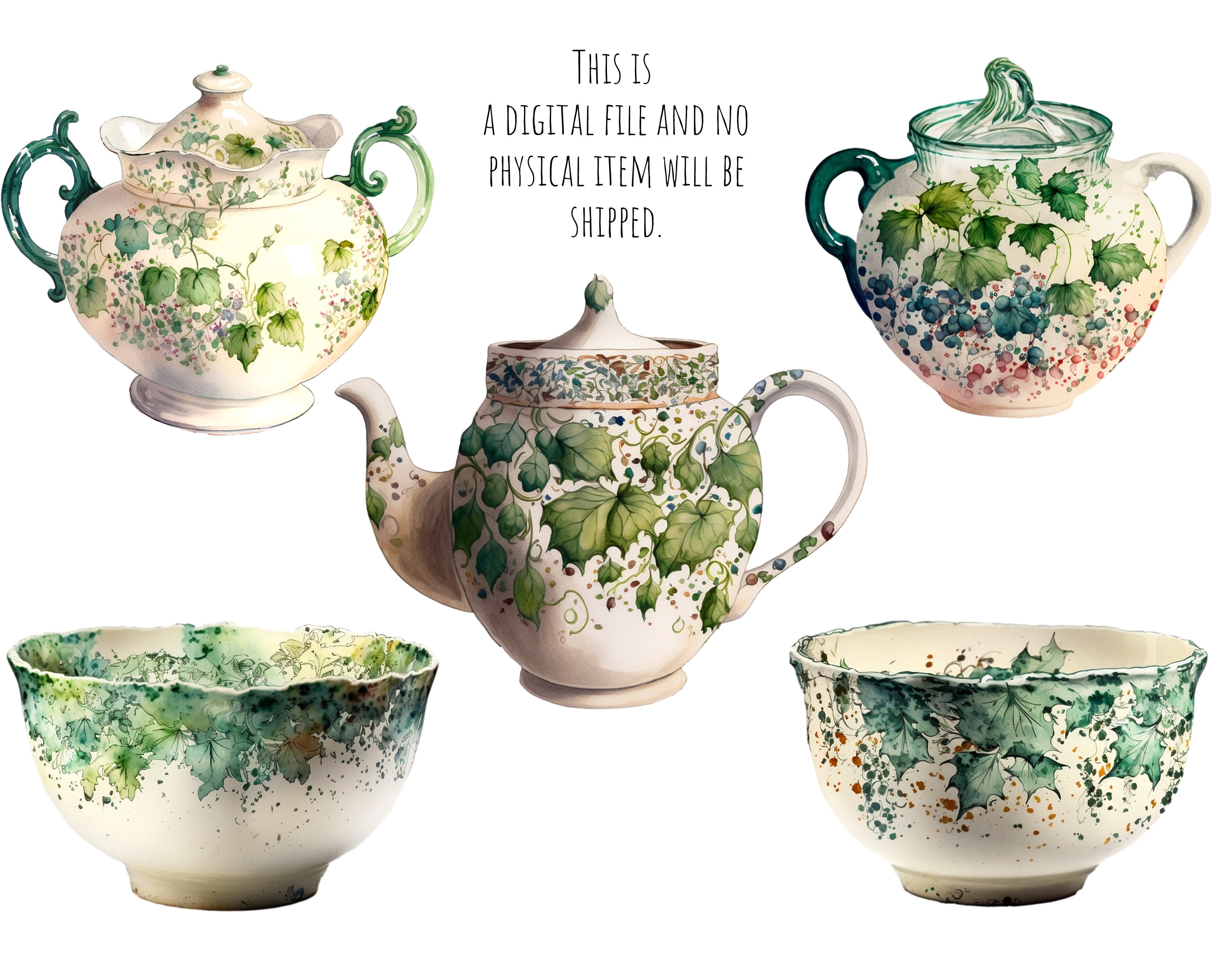 Spring Tea Time Clipart Tea Set Clip Art Vintage Teacup - Etsy Australia