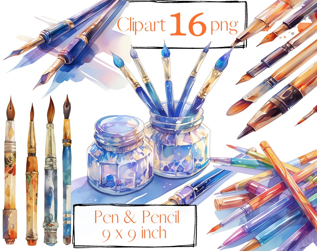 School Supplies Png, Pen Clipart, Calligraphy, Stationary, Pencil ...