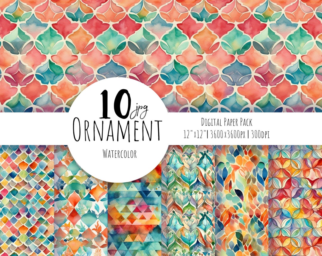 Geometric Digital Paper, Seamless Pattern. Vintage Clipart, Retro ...