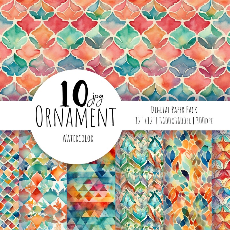 Geometric Watercolor - Etsy