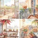 Balcony Watercolor Digital Paper, Travel Scrapbook (instant Download ...