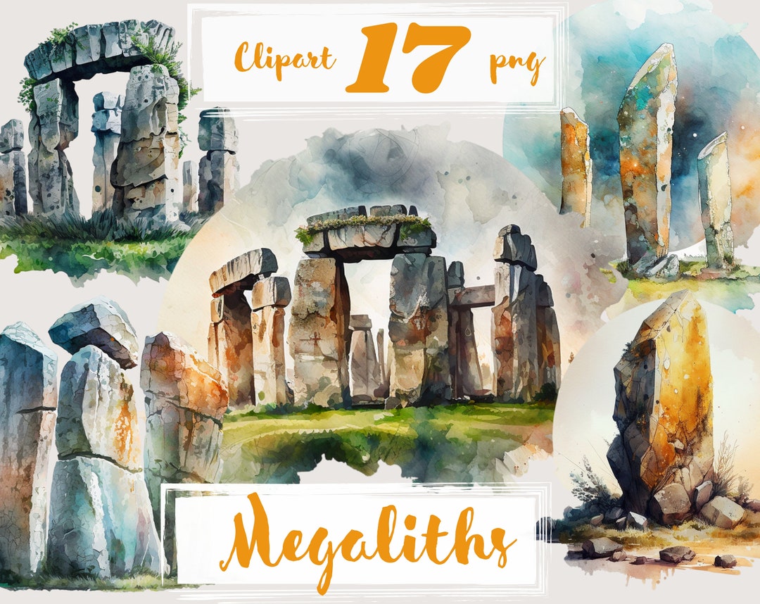 Stonehenge Watercolor Clipart, Megalith, Ancient Civilization (PNG ...